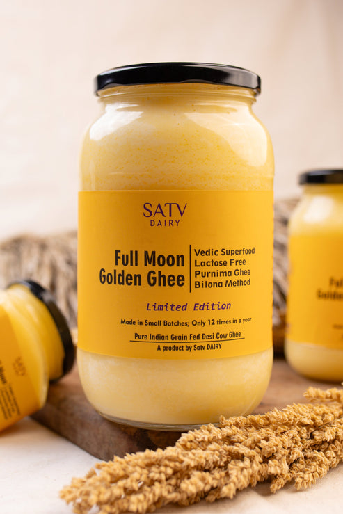 Full Moon Golden Ghee (Grain-fed) - Best Desi Ghee Online – Sâtv Dairy